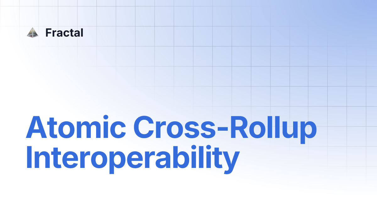 Atomic Cross-Rollup Interoperability | Fractal